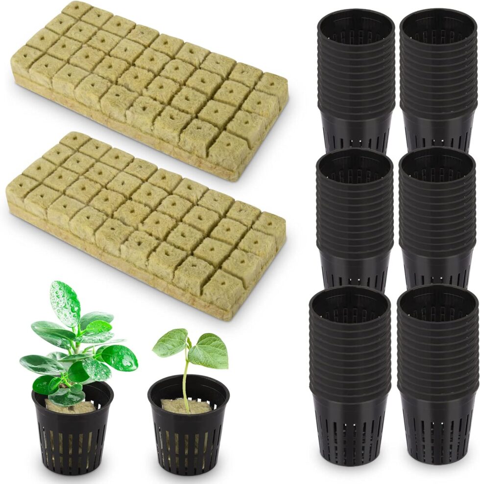 72 Sets Rockwool Cubes and Net Pots Review - Hydroponic Gardening